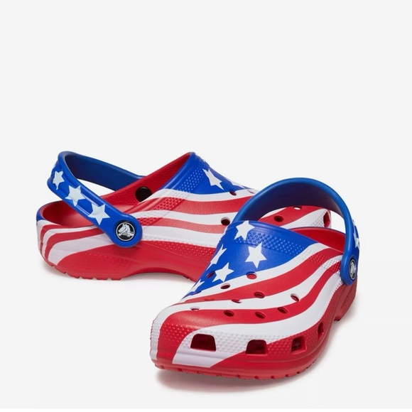 CROCS | Shoes | Nwt Crocs Kids Unisex American Flag Clogs Red White ...